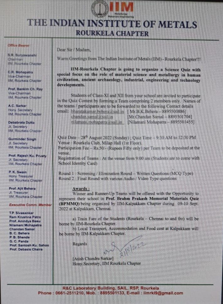 IIM, Rourkela Chapter